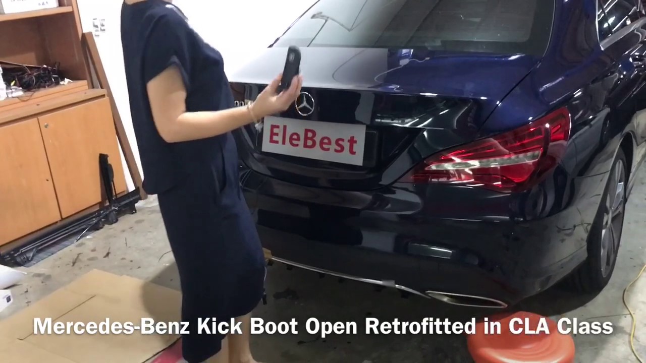 Mercedes-Benz Kick Boot Open Retrofitted in CLA Class - YouTube