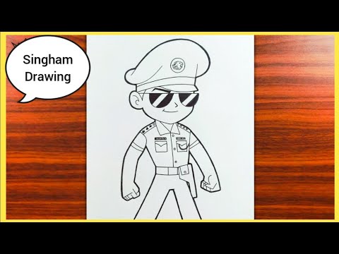 How to draw Singham step by step | Singham Drawing - YouTube