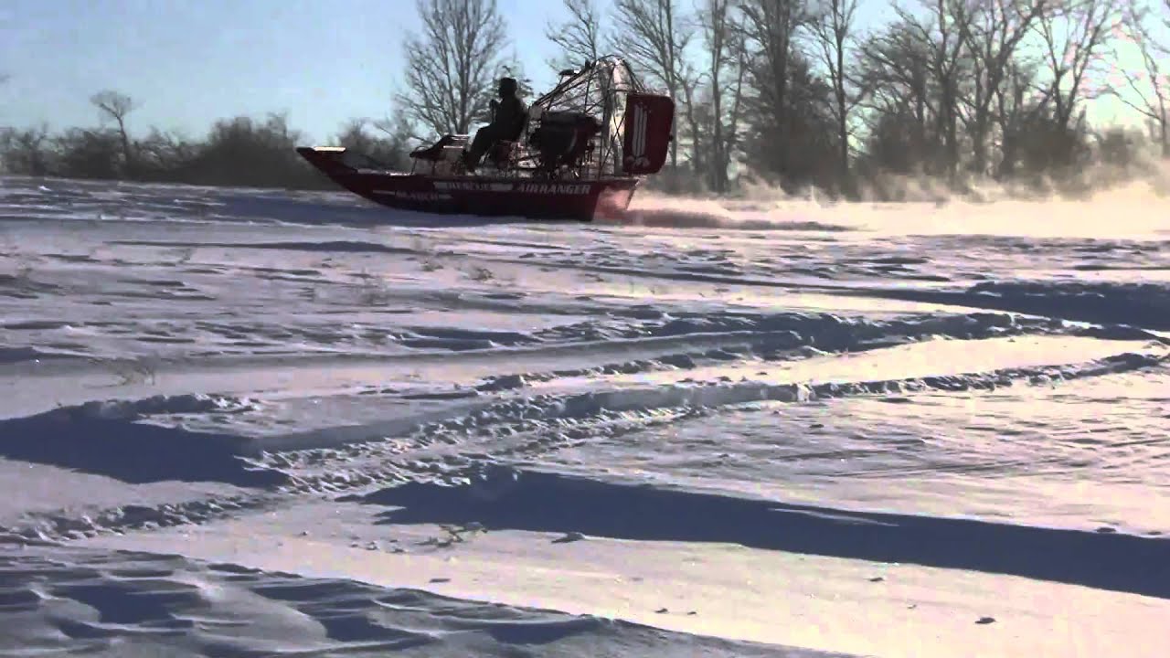 Airboat playing in snow - YouTube