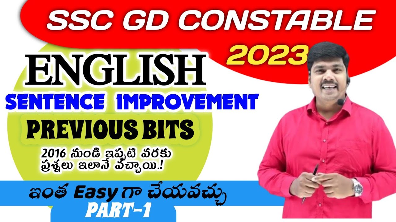 SSC GD English in Telugu | Common Errors & Sentence Improvement | SSC ...