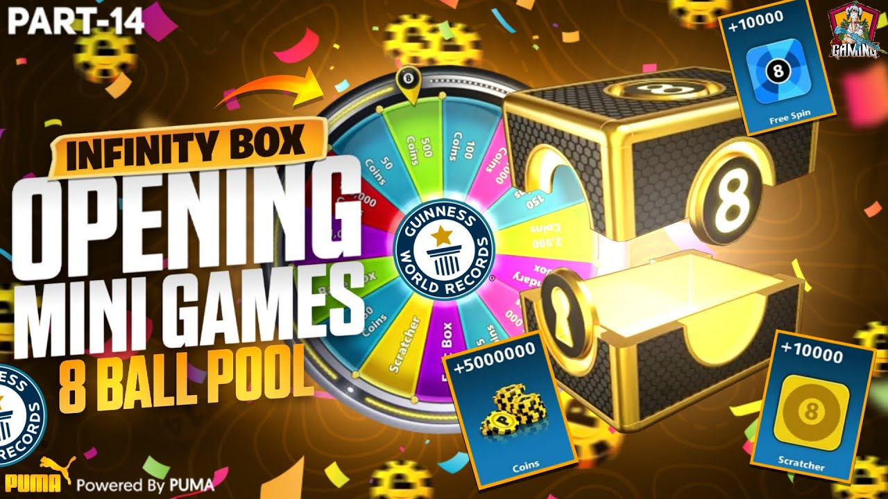 World Record 8 Ball Pool Boxes Infinity Opening and Mini Games Part-14 ...