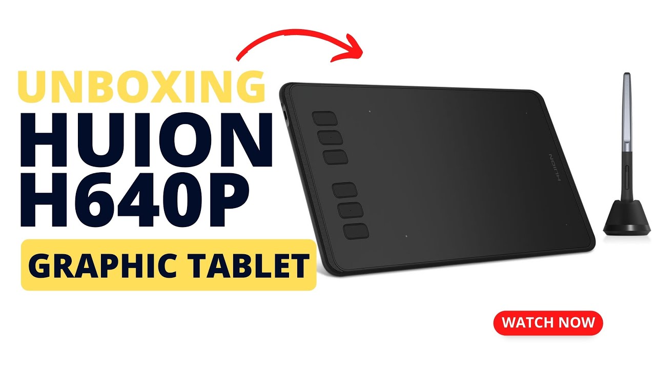Unboxing the huion h640p graphics tablet - YouTube