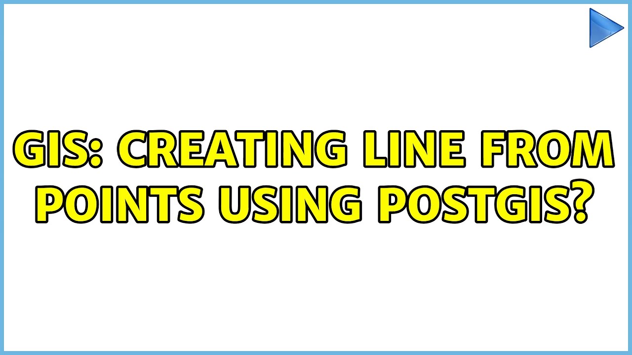 GIS: Creating line from points using PostGIS? - YouTube