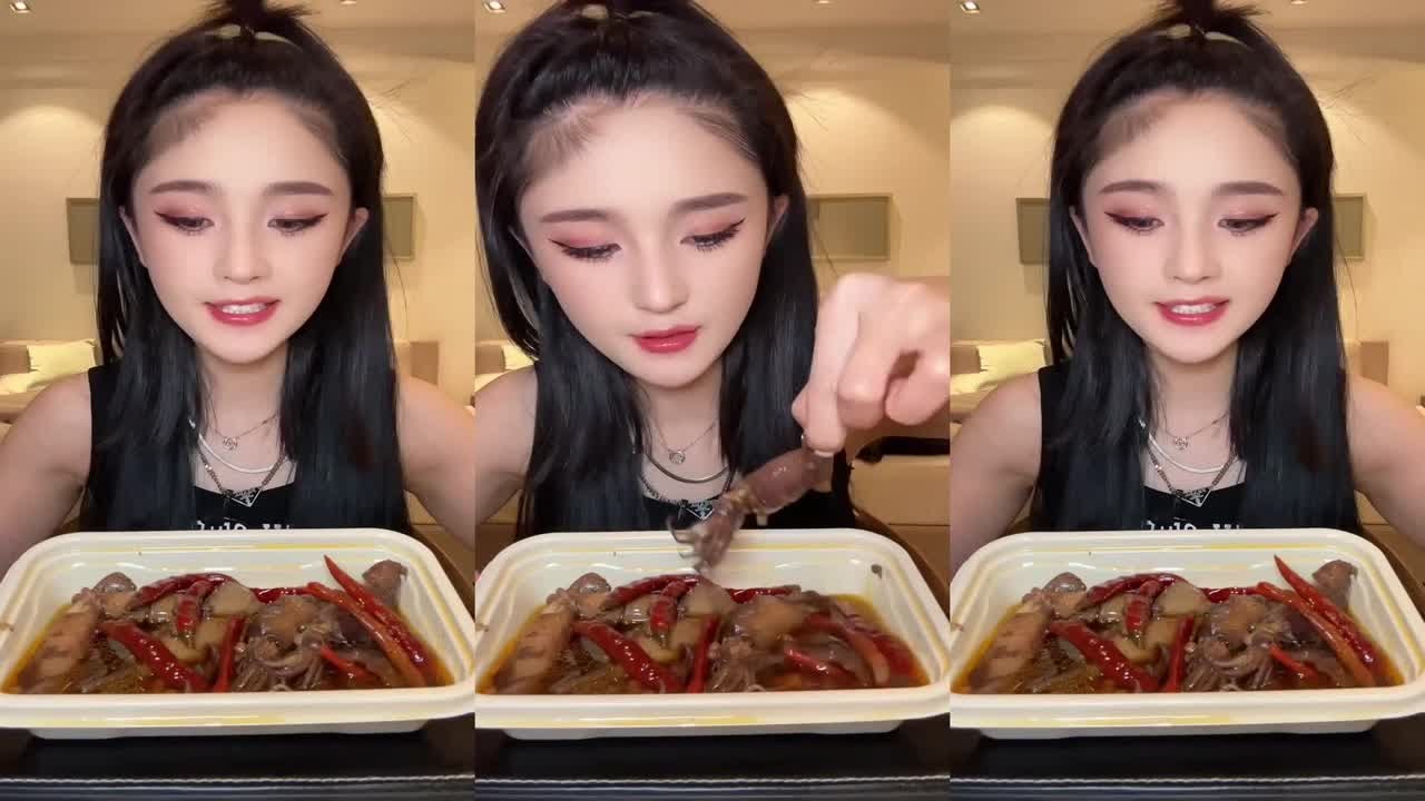 ASMR MUKBANG | Fried Chicken, black bean noodles, kimchi, sausage ...