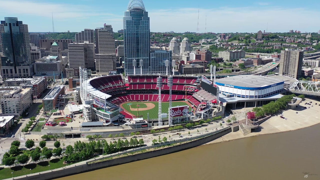 Cincinnati Ohio Riverfront and Stadium - YouTube