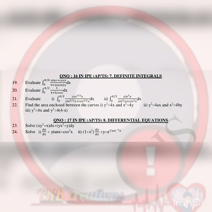 inter second year Maths -2b easy to get 75 in public ...don't miss it ...