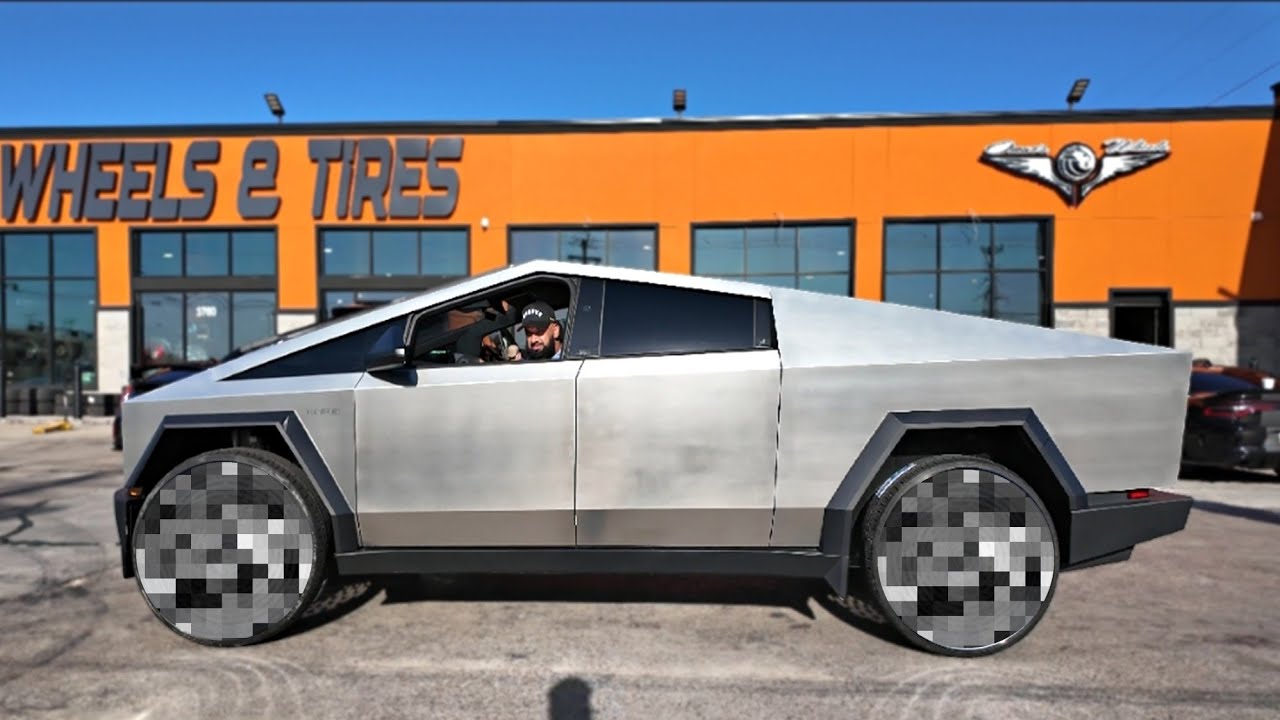 WORLDS MOST VIRAL CYBERTRUCK GETS NEW WHEELS 34INCH CHORME FORGIATOS ...