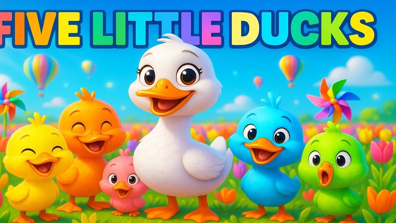 Five Little Ducks | Splash Dance – 3D Kids Song & Counting Nursery ...