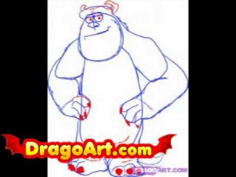 How to draw Sulley, step by step - YouTube
