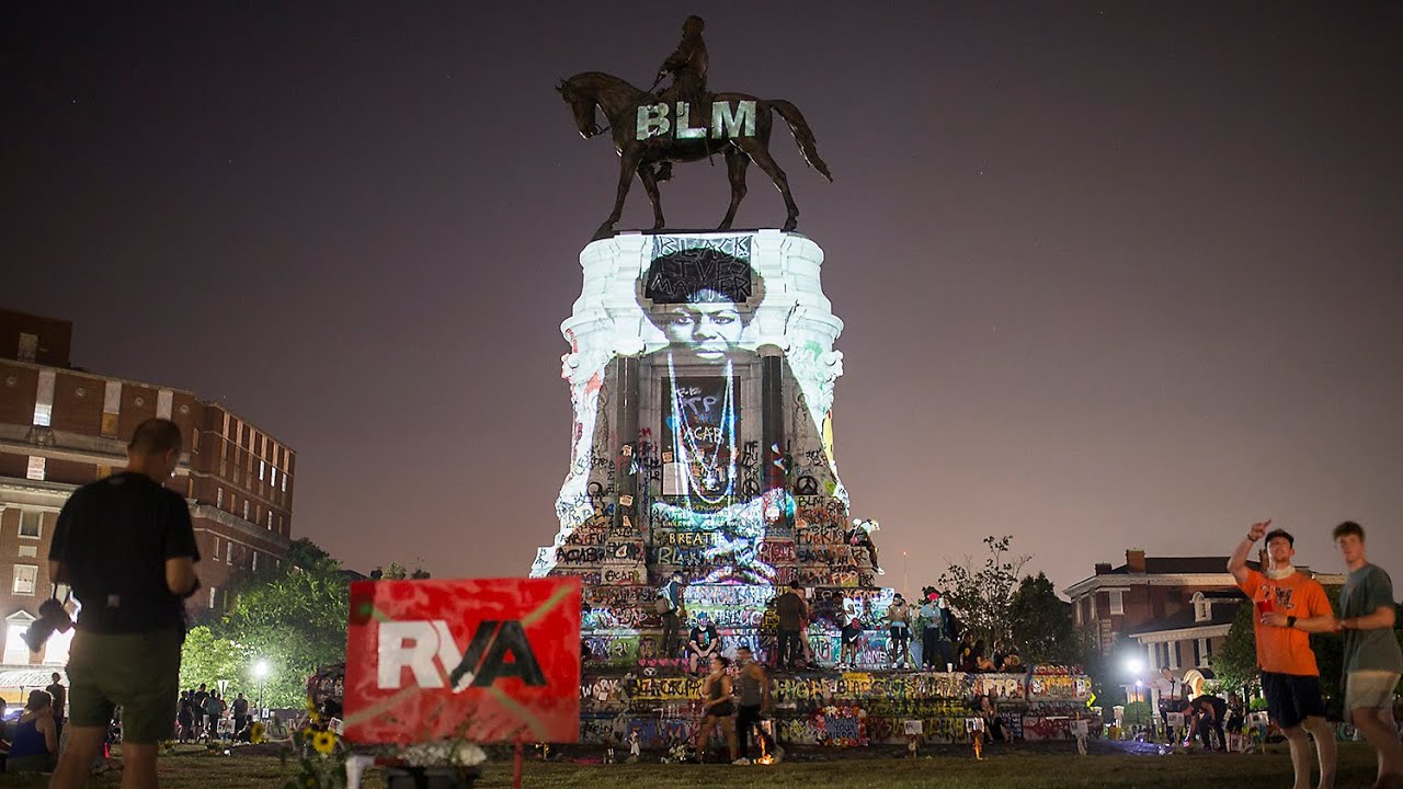 BLM protesters sit-in at Robert E. Lee Monument on July 4, 2020 - YouTube
