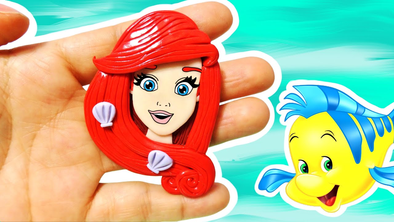 Disney Princess! DIY Mini Ariel! The Little Mermaid Polymer Clay ...
