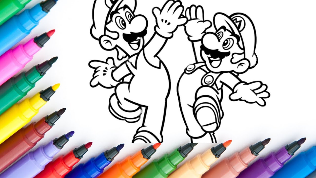 Friends, MARIO and LUIGI are colored||Online Coloring|| - YouTube