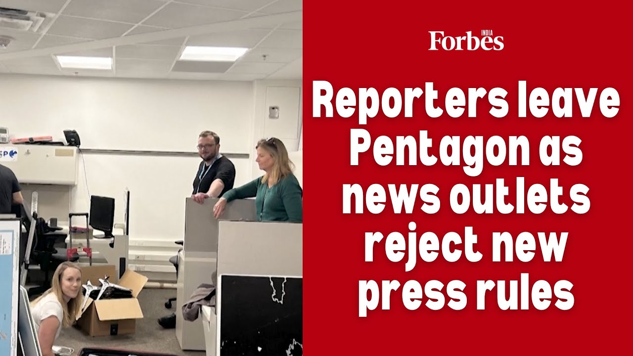 Reporters leave Pentagon as news outlets reject new press rules - YouTube