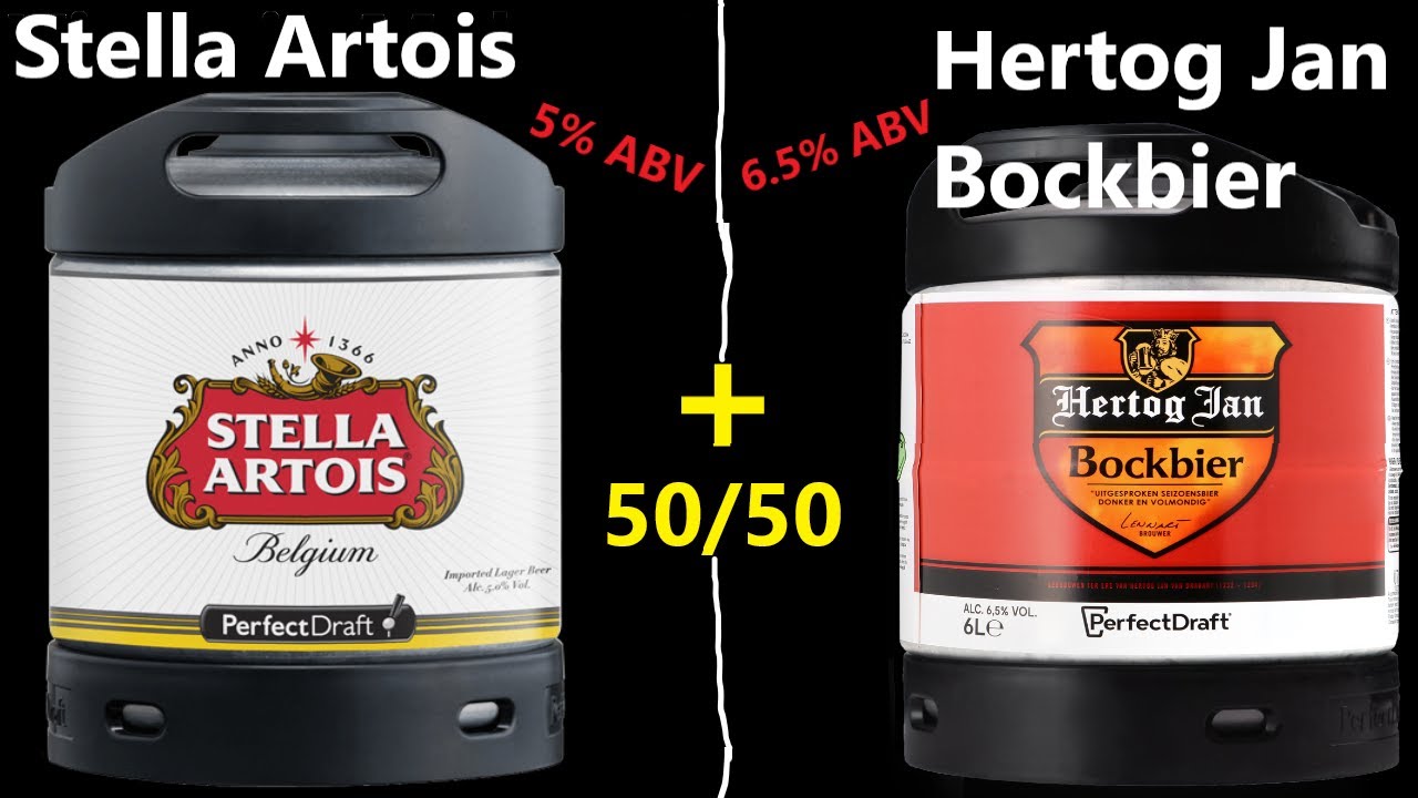 PerfectDraft Pro Stella 5.0% ABV 50/50 with Hertog Jan Bock 6.5% ABV # ...