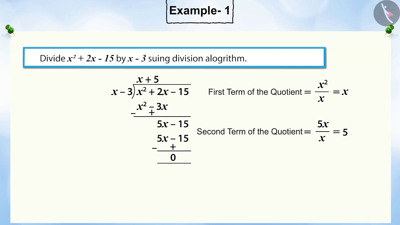 Division Algorithm For Polynomials Part 2 3 English Class 10 Division Algorithm For Polynomials Part 2 3 English Class 10