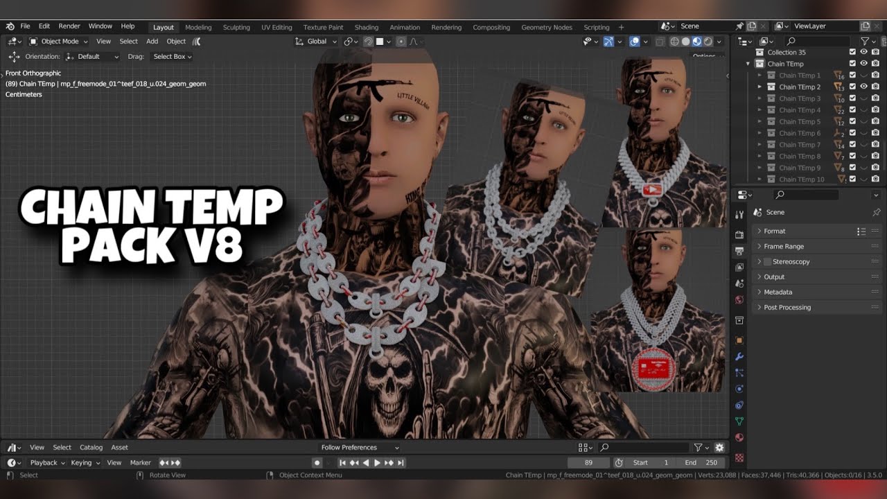 Making A NEW Chain Temp V8 Pack In GTA 5 RP (FiveM) | Blender 3D ...