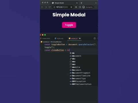 Simple Modal in #JS and #CSS - YouTube