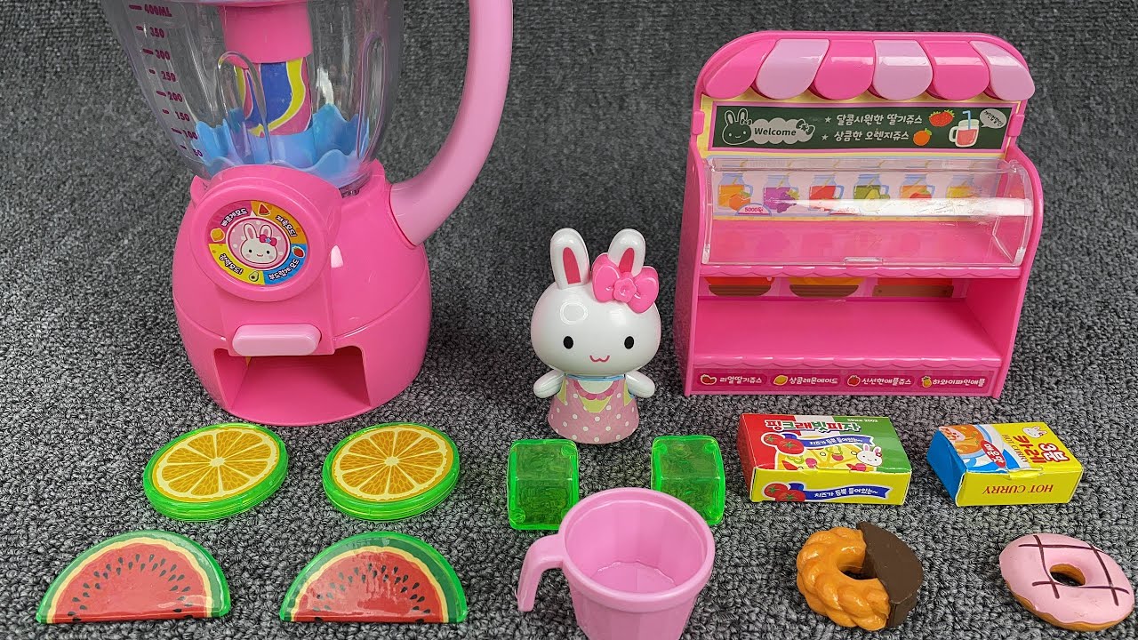 5 Minutes Satisfying with Unboxing Pink Rabbit Manual Juice Maker Toy ...