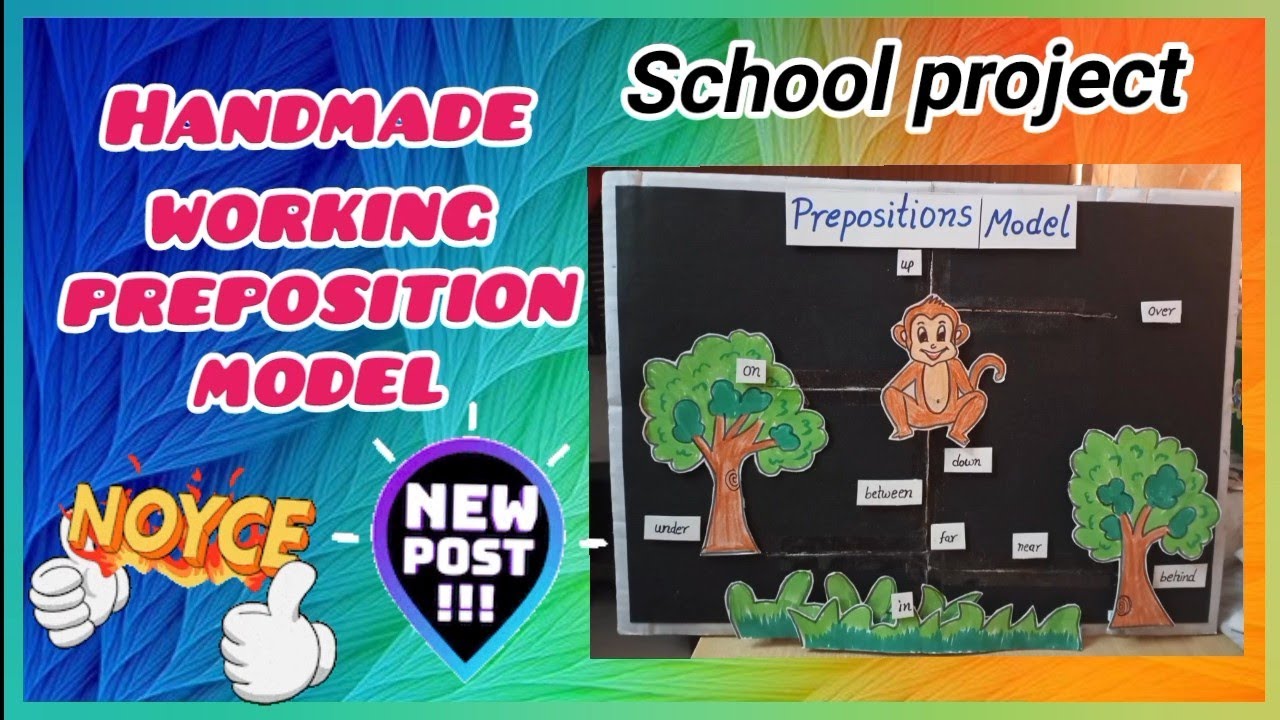 preposition working model TLM l school project #TLM#english#learning# ...