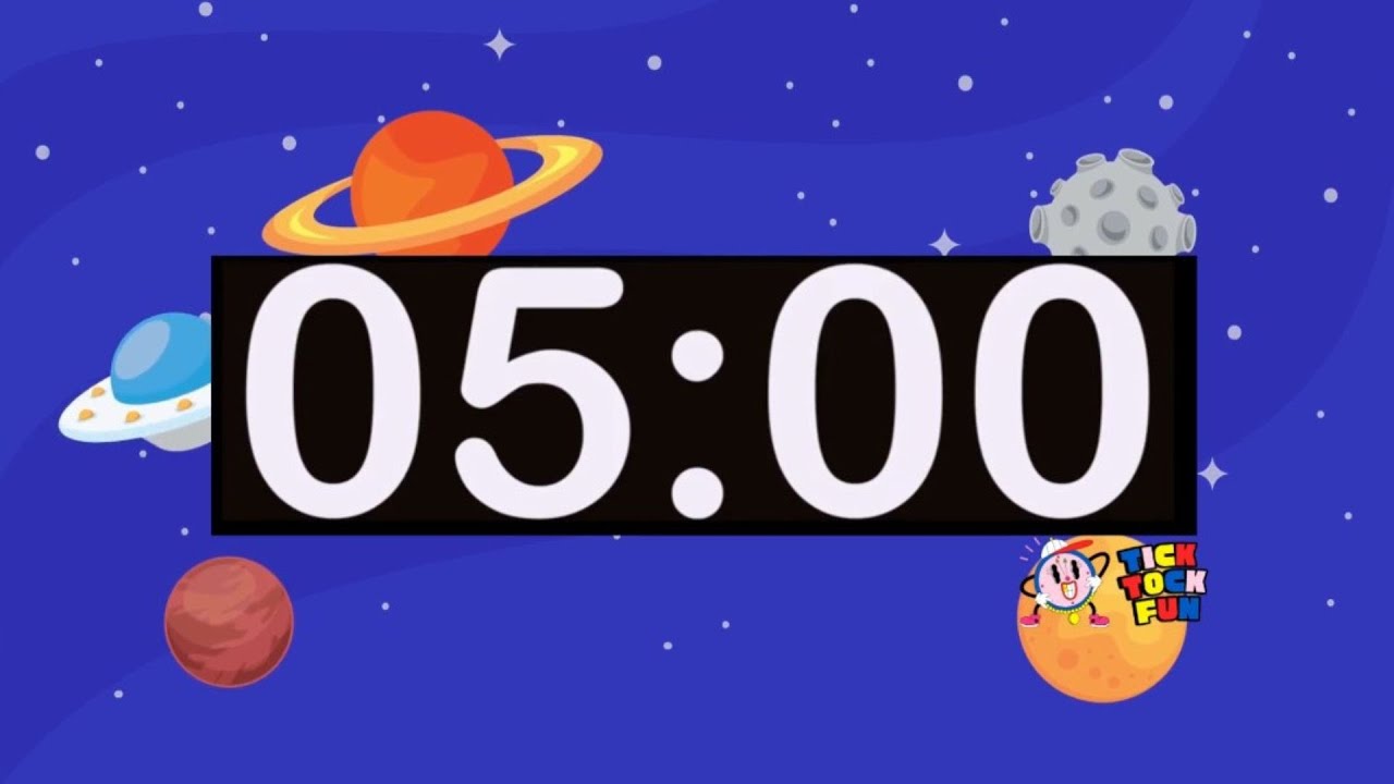 5 Minute Space Timer with Upbeat Music! Timer For Kids with Inspiring ...