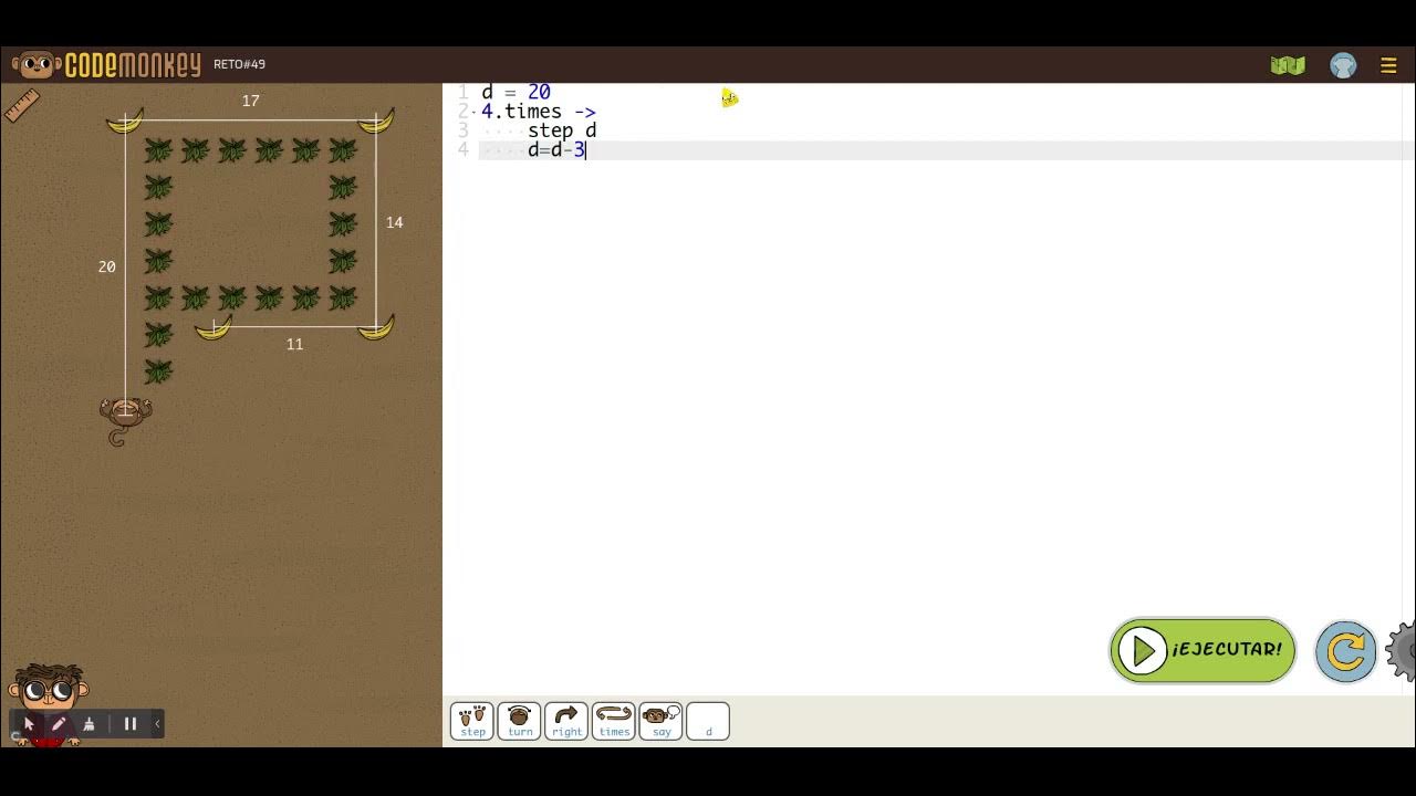 Resolución CodeMonkey - Reto 49 - YouTube