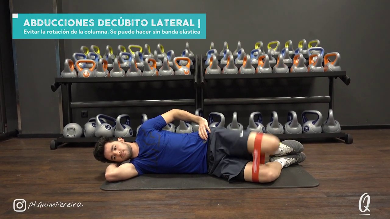 ABDUCCIONES EN DECÚBITO LATERAL - con Banda Elástica | Glúteo Medio ...