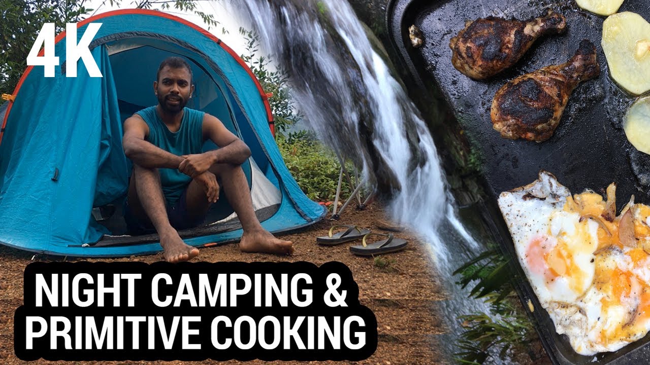Ingiriya Waterfall camping night- Primitive cooking in sri lanka Vlog 4 ...
