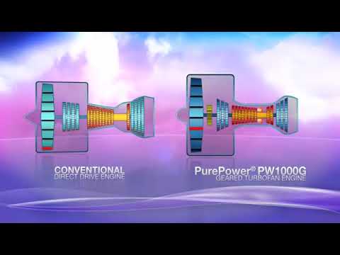 Pratt and Whitney PW1000G PurePower Engine How It Works - YouTube