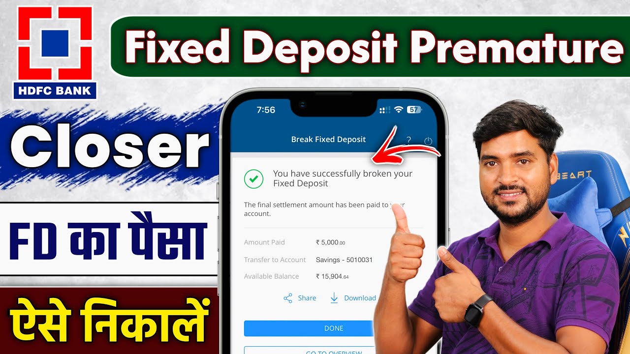 How to Close/Break Fixed Deposit Online in HDFC BANK | HDFC Bank Fixed ...