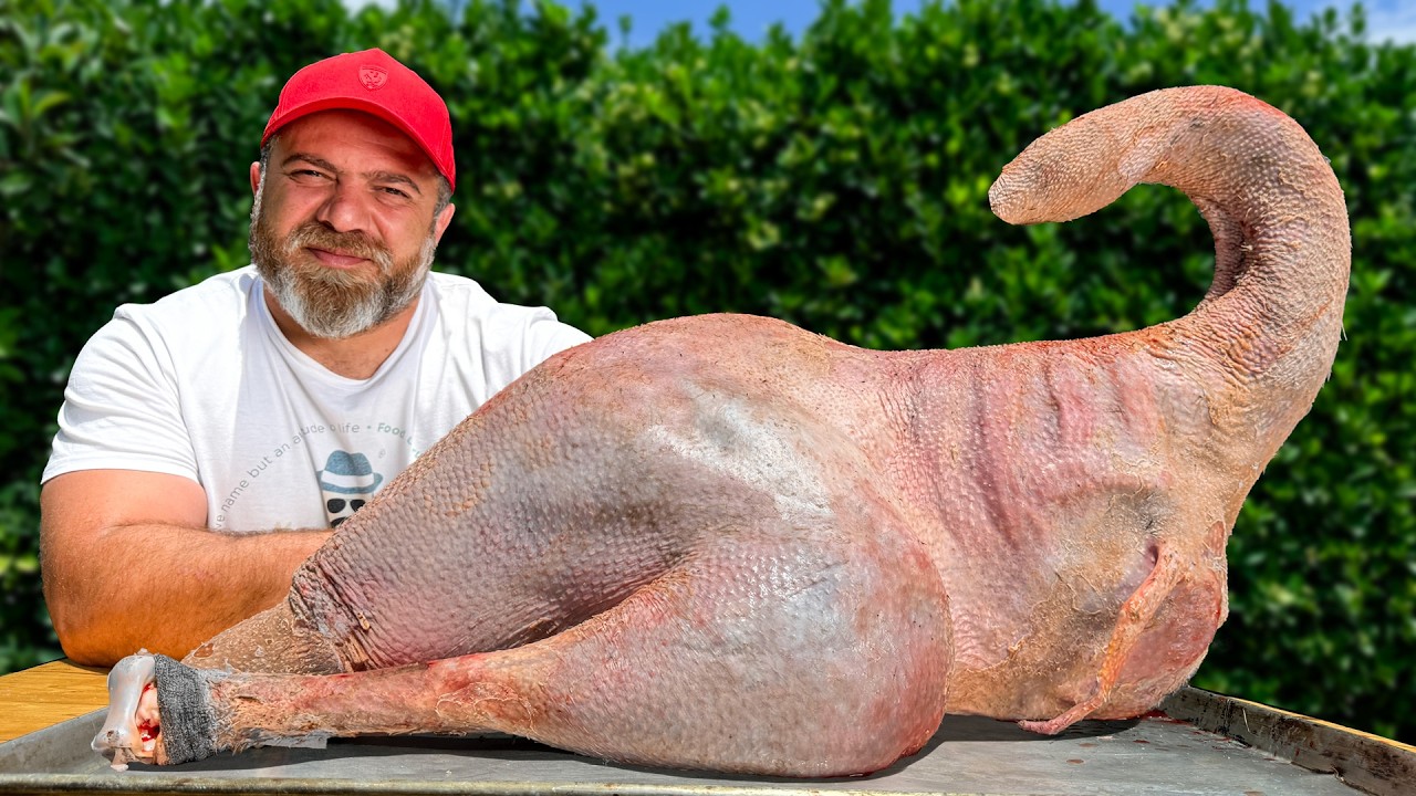 Cooking A Whole Huge Ostrich in Oven! The Incredible Dish Everyone on ...