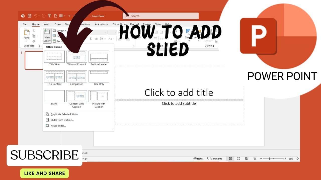 How to add Slied in Microsoft Power point - YouTube