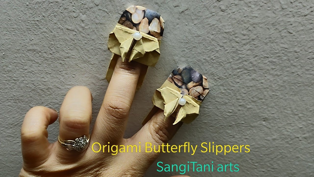How to make cute butterfly slippers | Origami paper slippers | diy ...