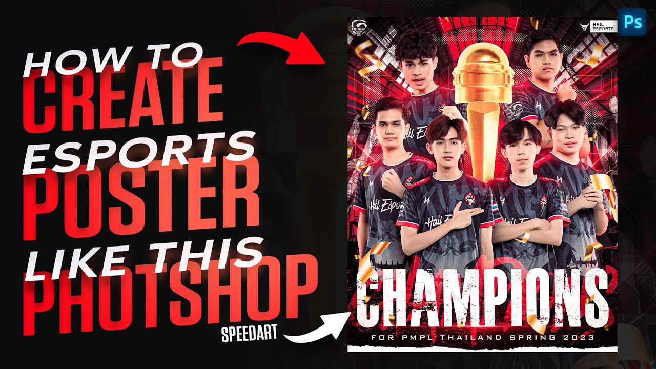 Esports Poster Design in Photoshop - Poster Speedart - YouTube