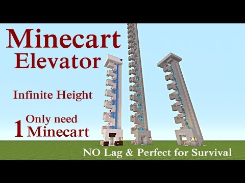 Minecraft Tutorial : Minecart Elevator, Infinite Height with 1 Minecart - YouTube
