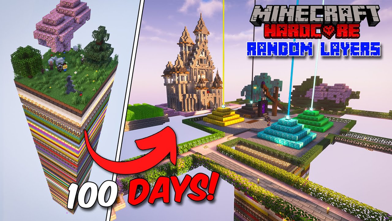I Survived 100 Days in Random Layers Chunk in Minecraft Hardcore - YouTube
