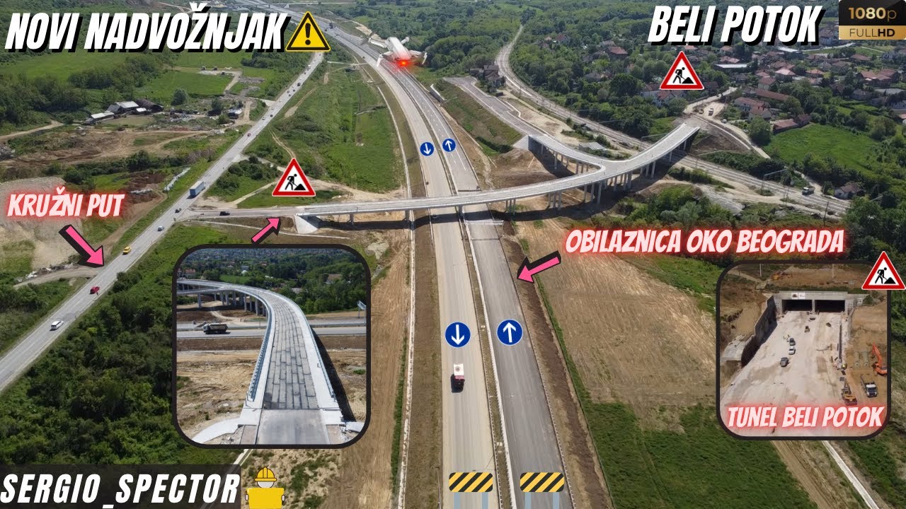 Novi Nadvoznjak kod naselja Beli Potok, Tunel Beli Potok, radovi ...