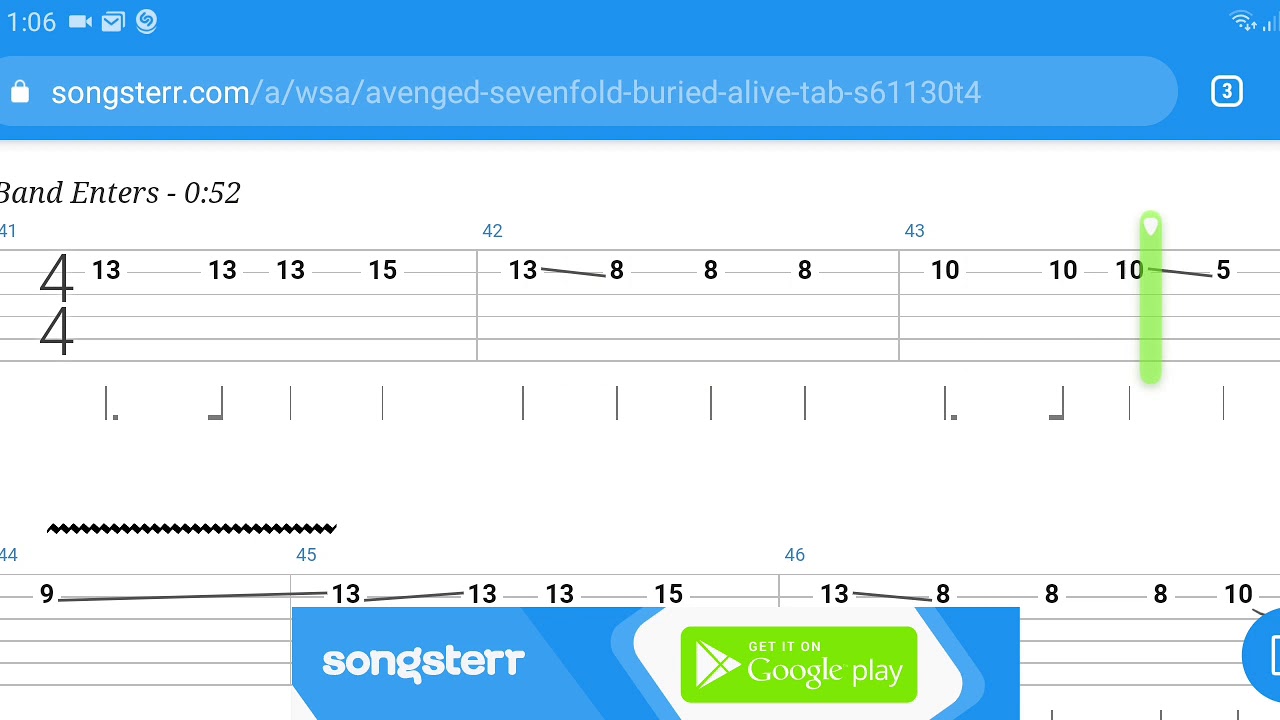 Avenged Sevenfold - Buried Alive GUITAR TAB / Synyster Gates / Lead ...