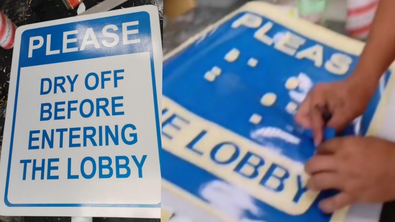 SIGNAGE PREPARATION STICKER WORKS - YouTube