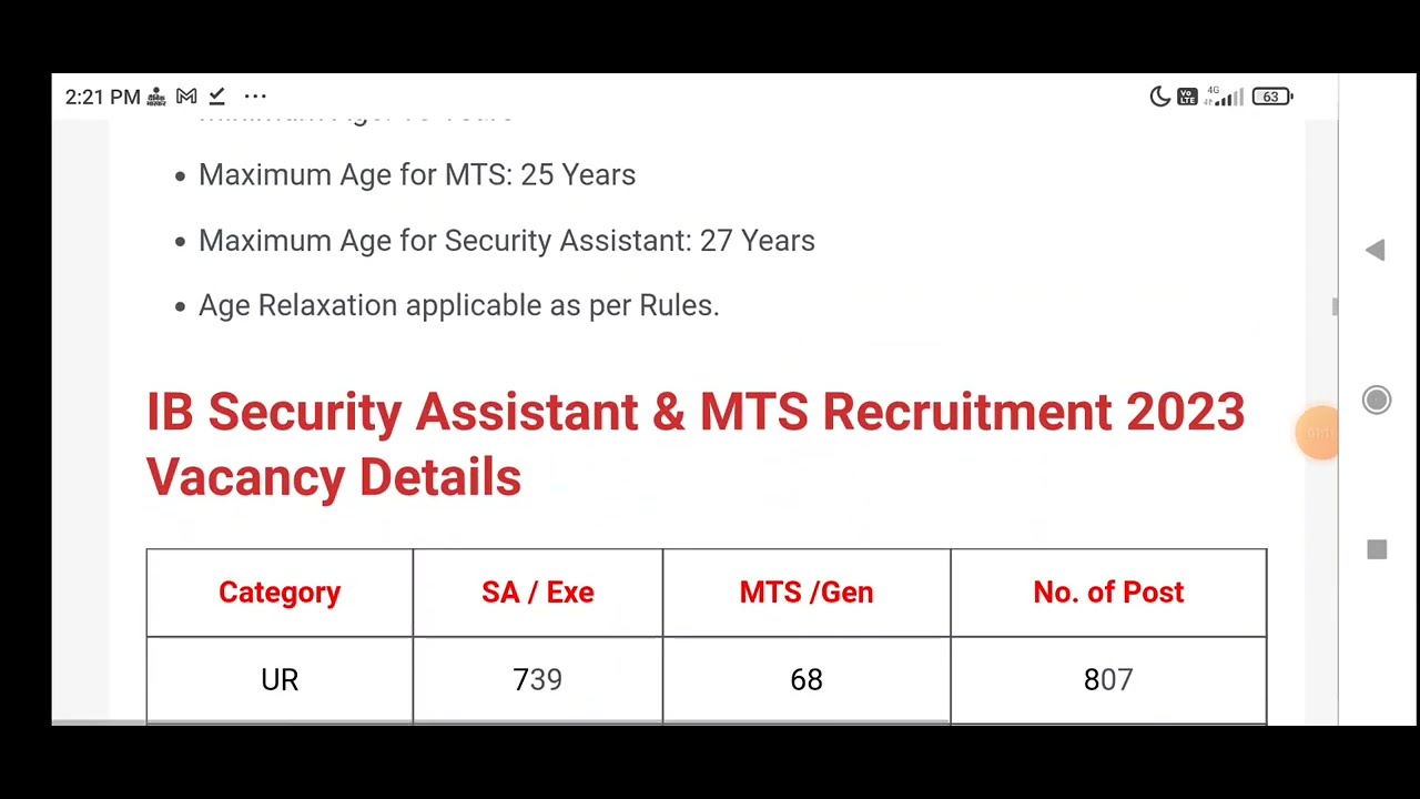 IB Security Assistant Job profile | IB Security Assistant recruitment ...