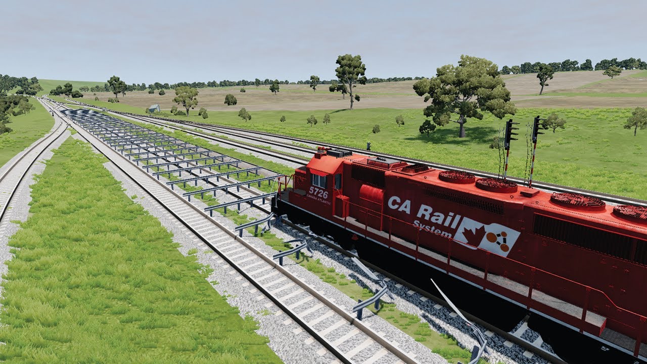 Trains vs Numerous Guardrails #001 - BeamNG.drive - YouTube