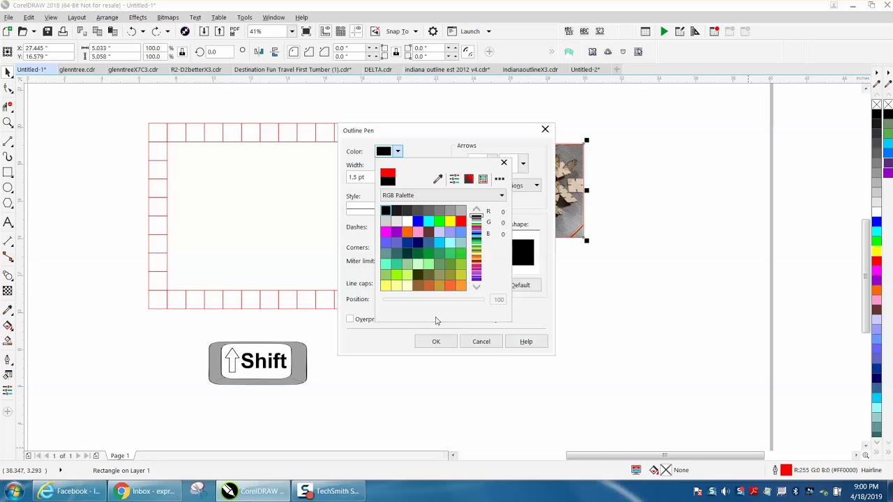 Corel Draw Tips & Tricks Boarder around any Rectangle or Square - YouTube