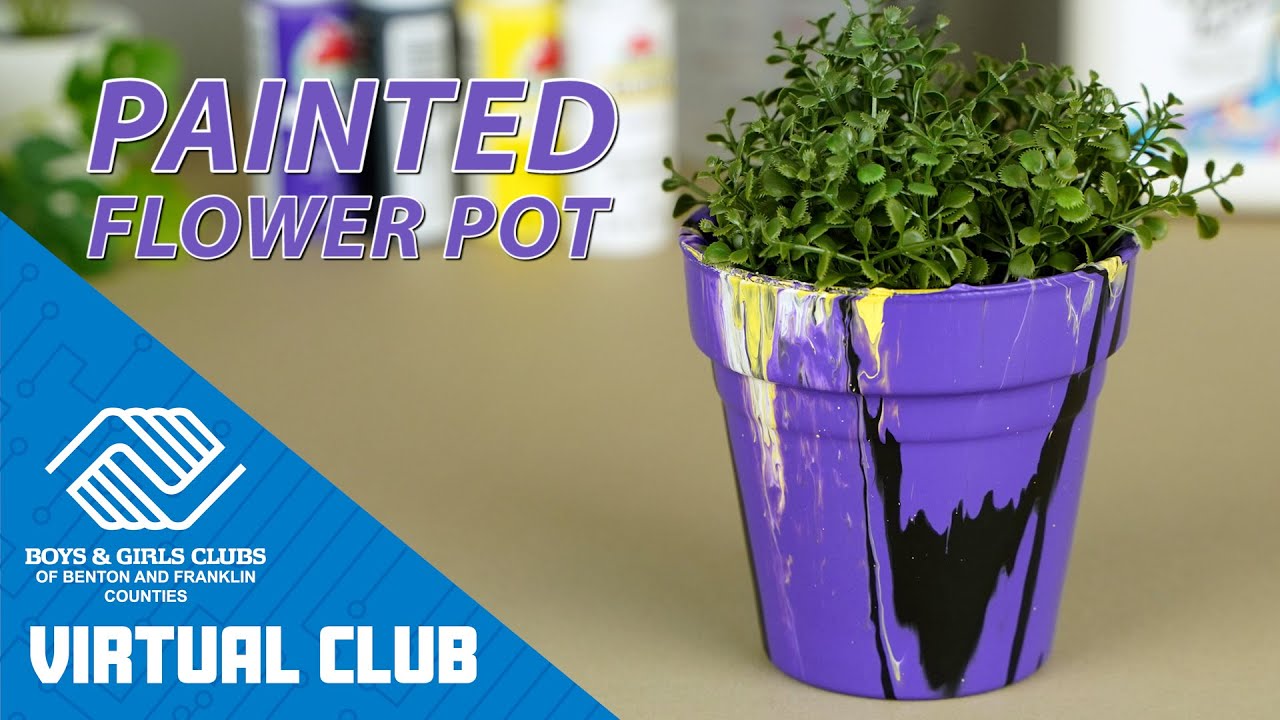 DIY Flower Pot Project Using Paint Pouring Techniques - YouTube