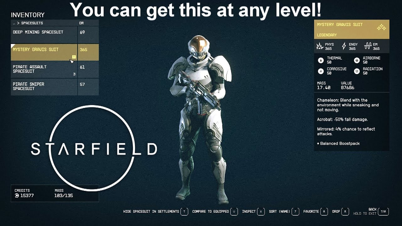 Mystery Gravis Suit - Great News for Beginners - Starfield - YouTube