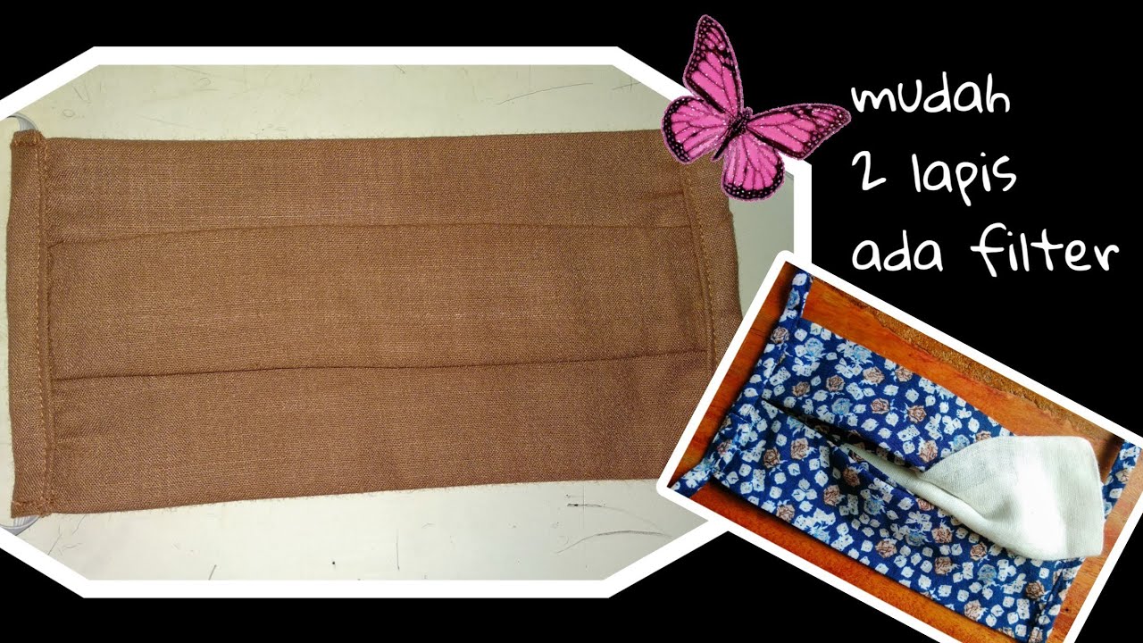 DIY tutorial membuat masker kain mudah | easy Fabric face mask tutorial ...
