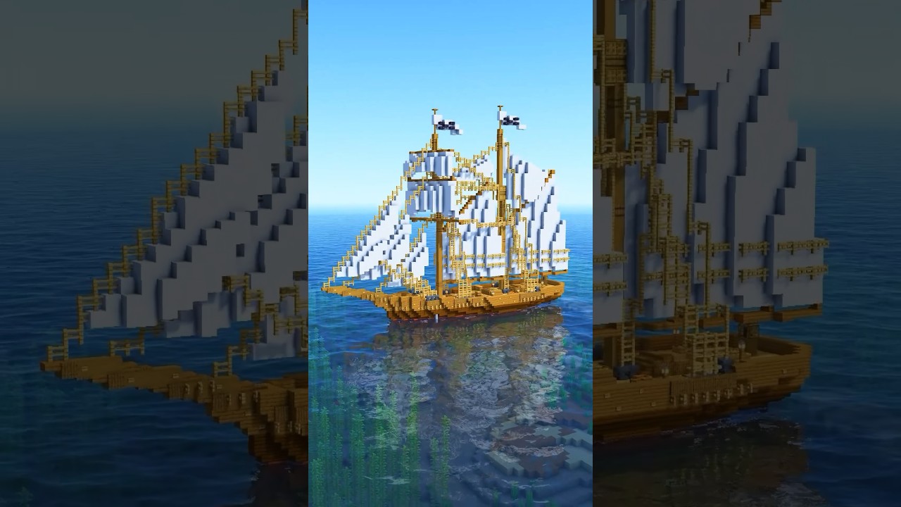 Minecraft medieval sailing ship - YouTube
