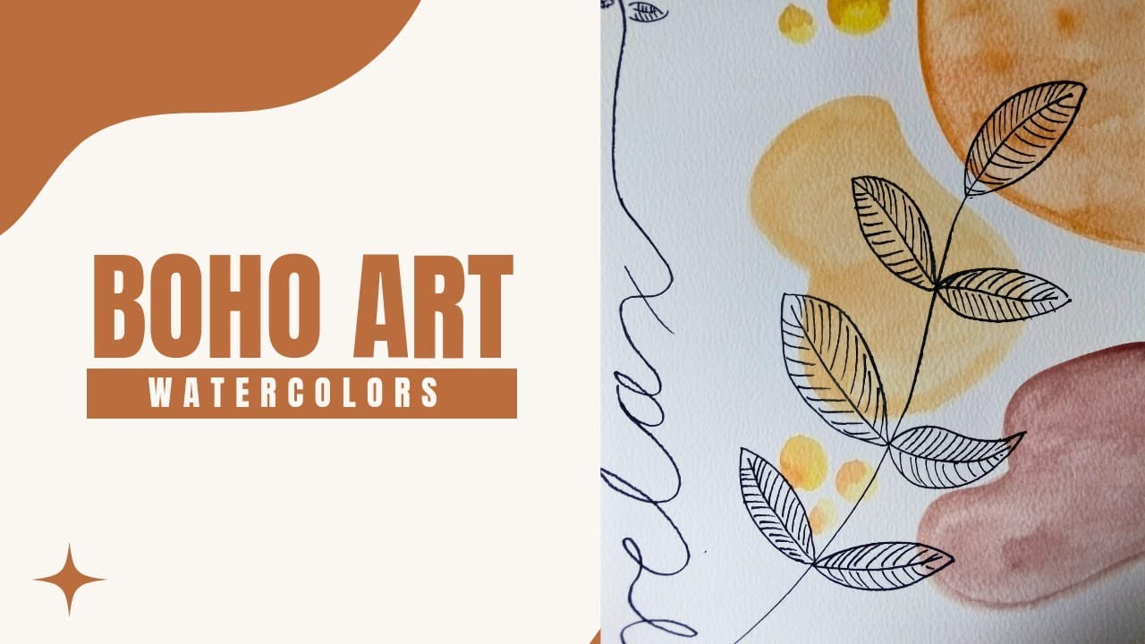 boho watercolor painting | minimalist painting ideas - YouTube