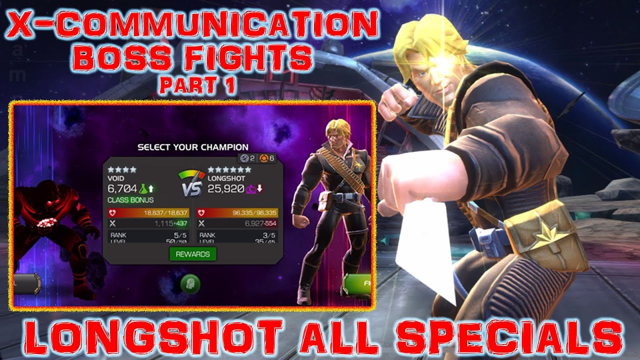 MCOC: X-Communication Longshot Carnage Sentiel Colossus Boss Fights ...