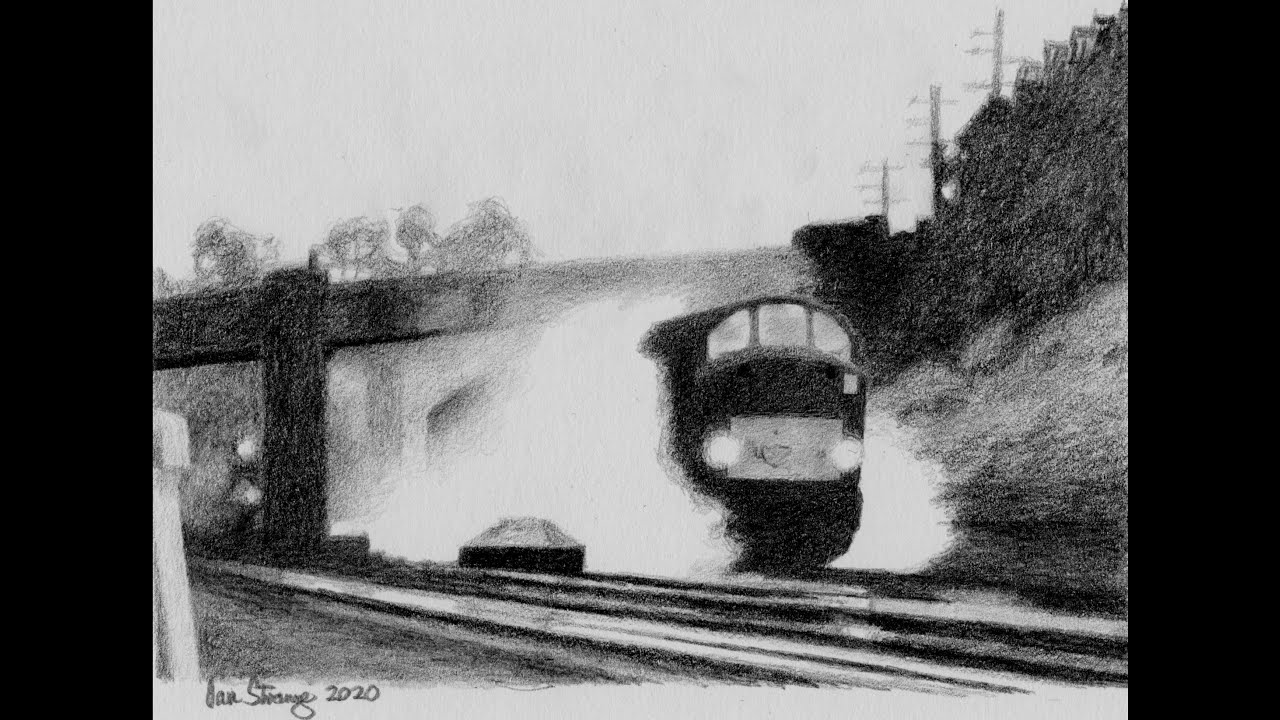 How to draw a train splashing through a water trough. Drawing a class ...