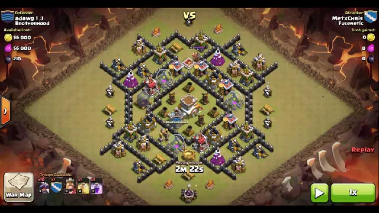 Clash of Clans TH8 vs TH8 (Maxed, Anti-Hog): Dragon 3-Star Clan Wars ...