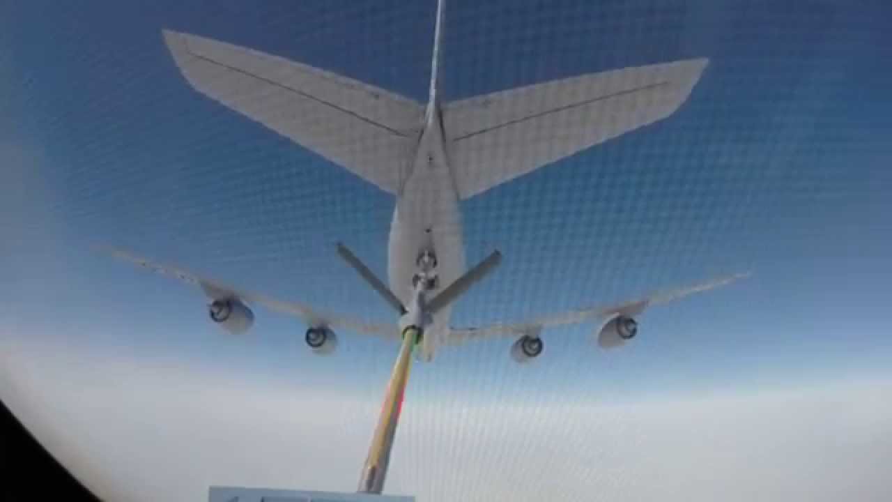 Boeing 747 Air Refueling with 3 KC-135 Stratotankers - YouTube